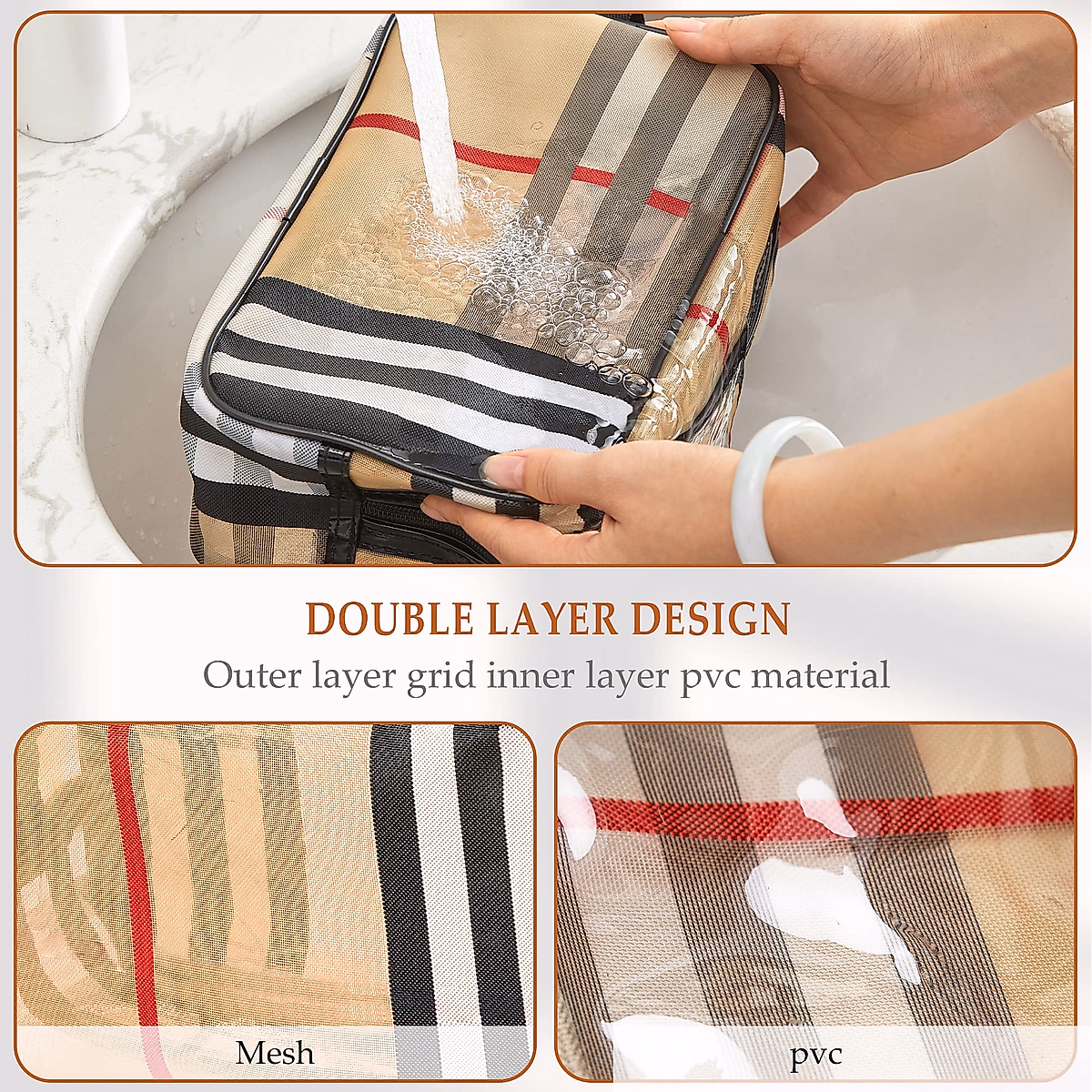 kancehinage Nail Polish Organizer Bag, Double Layer Large Nail Polish Organizers Case Portable Carrying Bag 2