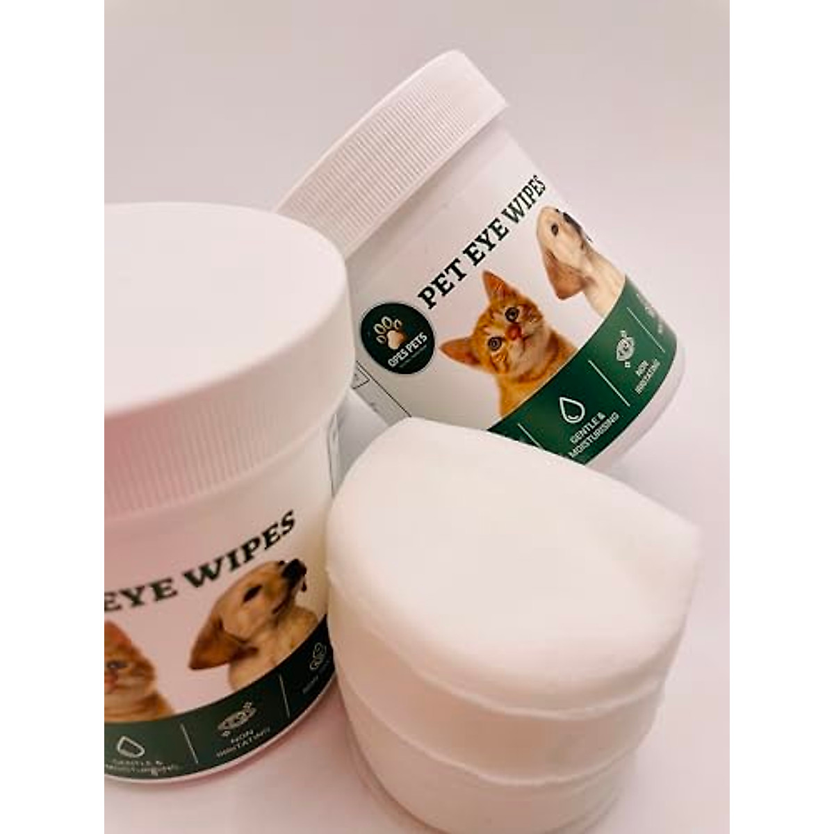 OPES Pets Cats & Dogs Eye & Face Wipes, Gently Removes Discharge, 100% Plant-Based, Biodegradable, 200 Count.
