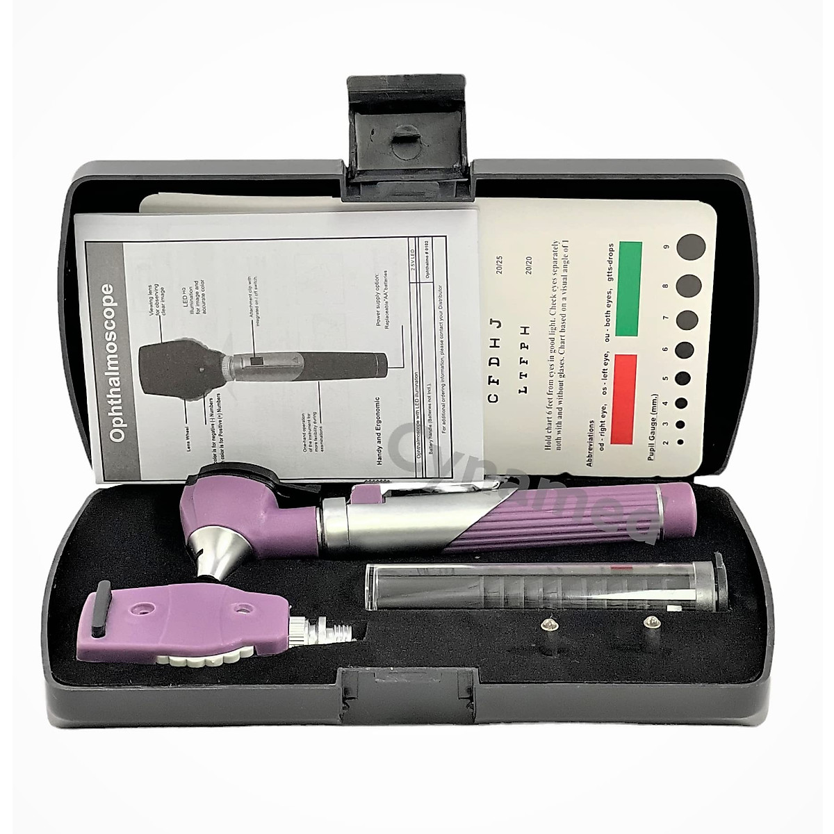 Premium Student Home USE LED Bright Light ENT Diagnostic Otoscope Orange Plus 1 Extra Replacement Bulb Plus 10 Specula Cynamed