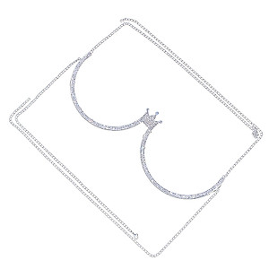 Rhinestone Crown Chest Bracket Body Jewelry Sexy Crystal Chest Bracket Rhinestone Bra Body Chain Bikini Chest Chain Waist Body Chain for Women (Silver)