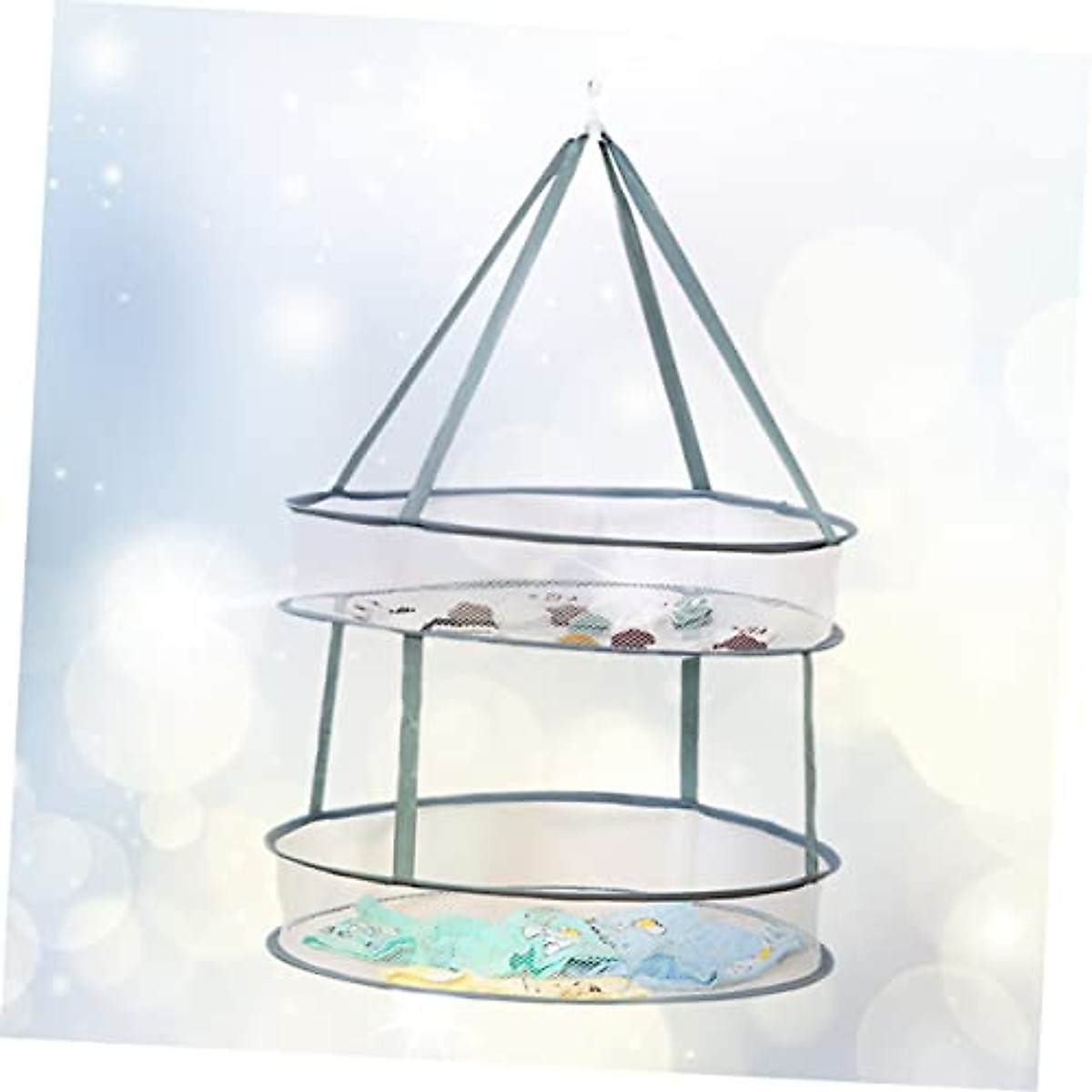 Cabilock 2pcs Foldable Laundry Rack Collapsible Laundry Drying Rack Collapsible Drying Rack for Clothes Foldable Clothes Drying Rack Mesh Clothes Hanging Dryer Sweater Drying Rack Household