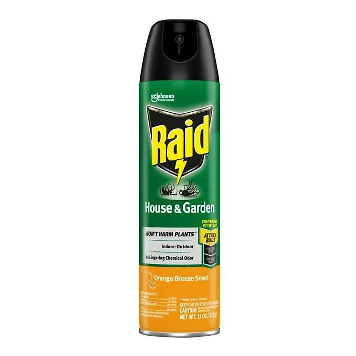 Raid House & Garden Insect Killer Spray, Orange Scent 11 Ounce (Pack of 2)
