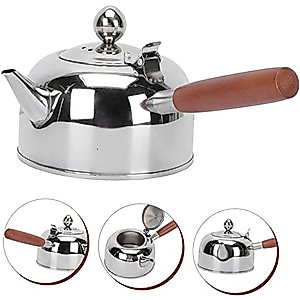 Stainless Steel Whistling Tea Kettle Kettle Heated Travel Coffee Mug Stainless Steel Espresso Maker Portable Kettle For Travel Metal Turkish Pot Boiling Teapot Coffee Pot Anti-scald Water Kettle Home