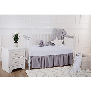 American Baby Company Ultra Soft Microfiber Ruffled Crib Skirt, Grey, for Boys and Girls