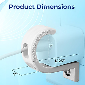 LOCK SOCKET Charger Lock - Anti Theft Cord & Outlet Lock, Firmly Secures Phone Chargers from Unplugging, for USB Charging Cube for iPhone, Includes Security Screw & Allen Wrench. 2 Pack