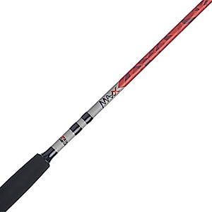 Abu Garcia 6’6” Max X Fishing Rod and Reel Spinning Combo, 3 +1 Ball Bearings with Lightweight Graphite Body & Rotor, Rocket Line Management System, Red, 30 - 6'6" - Medium - 1pc