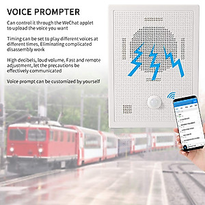 Voice Recordable Audio Player, Entrance Welcome Doorbell, Entrance Greeting Speaker for Shop Store Supermarket with High Decibel Motion Sensor (US)