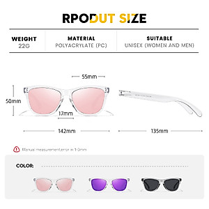 ELITERA Sunglasses Men/Women Polarized Sunglasses for Mens Womens Retro Mirror Lens for Driving Fishing UV400 Protection