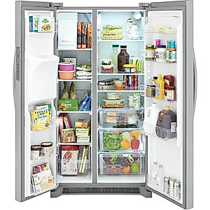 Frigidaire FRSC2333AS 36'' Freestanding Counter Depth Side by Side Refrigerator with 22.2 cu. ft. Capacity, Glass Shelves, Ice Maker, in Stainless Steel