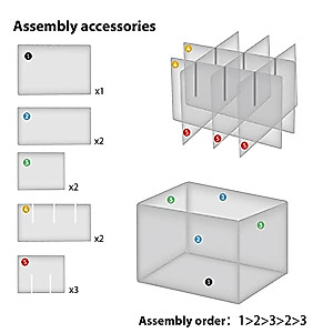 Stemware Storage Cases Box 2 Pack - China Storage Containers for 12 Wine Champagne Glasses or Crystal Glassware with Dividers and Label Window for Moving,Picnic(Grey)