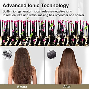 FVW One Step Blow Dryer Brush , 4-in-1 Hair Dryer Brush with 3-Adjustable Temperature , Hot Air Brush for Hair Fast Drying, Straightening and Curling, Salon