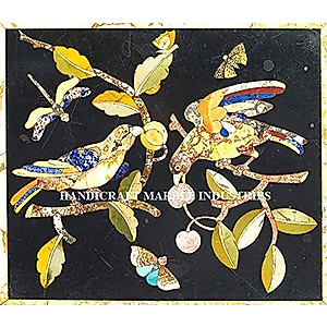 Wall Panel Modern Bird & Butterflies Design Black Marble Inlay Home Decor Furniture Gift Wall Decor Living Room Patio, Piece of Convesation