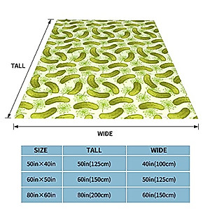 Throw Blanket New Dill Pickles Ultra- Soft Micro Fleece Blanket Throw 50"" x40 Cozy Luxury Bed Blanket for Bed Sofa Couch Living Room Fall Spring Winter Use Throw Blanket for Men Womens BONLOR