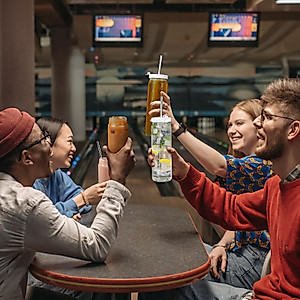 Ritayedet 8 Pack 20 Oz Glass Juicing Bottles w 8 BK SCREW Lids(100% Airtight Sturdy Lid w Silicone) & 4 WH SCREW Lids w Hole & 4 Straws - Drinking Jars, Travel Water Cups