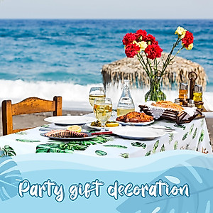 Irenare 3 Pieces Jungle Safari Tablecloths Wild Animals Plastic Table Cover Hawaiian Luau Table Cloths for Tropical Baby Shower Zoo Birthday Party Supplies, 54 x 108 Inch