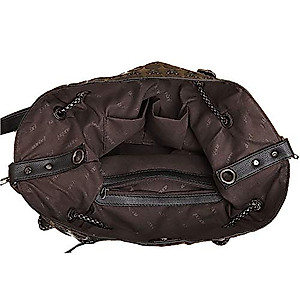 Chikencall® Womens Skull Print Hobo Tote PU Leather Shoulder Bag Punk Handbag and purses 2 sets