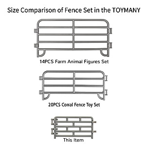 Toymany 64PCS Mini Toys Fence for Farm Animals - Tiny Horse Corral Plastic Fencing for Farm Barn Paddock Horses Figurines for Kids Toddlers
