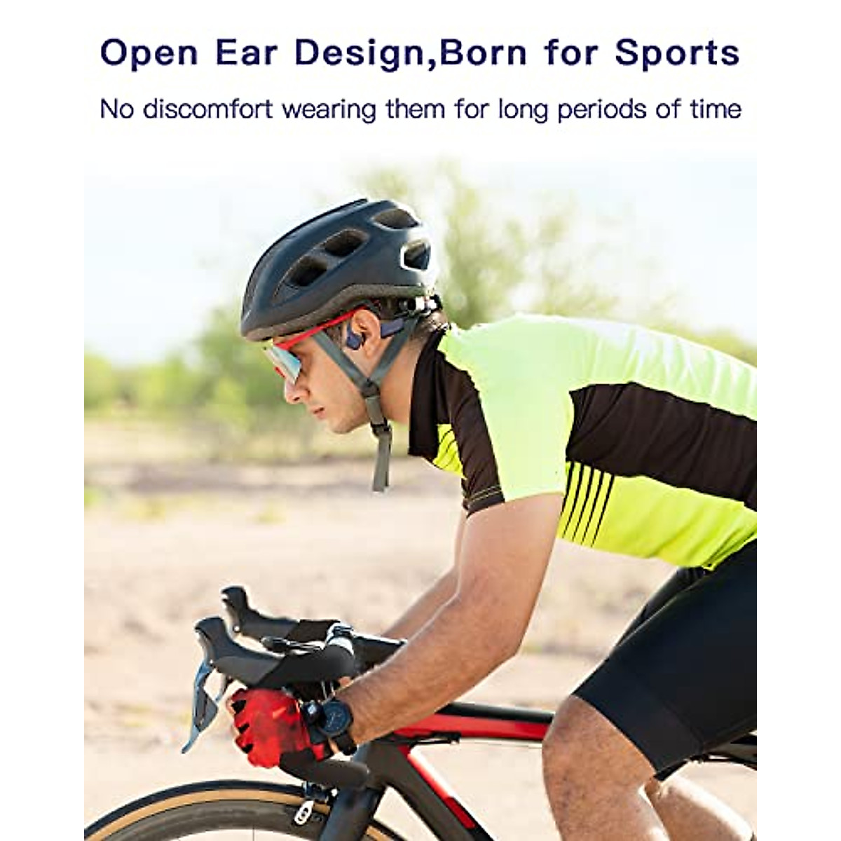 9 DIGITAL Bone Conduction Headphones Bluetooth, Wireless Open Ear Headphones Waterproof with Mic, Sweatproof Earphones, Sport Headset for Running Cycling, Gym, Biking, Workouts, Hiking & Climbing