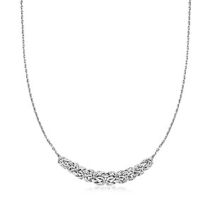Ross-Simons Sterling Silver Byzantine Center Necklace. 18 inches