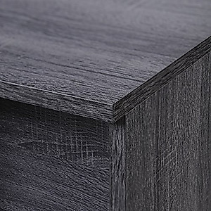 Christopher Knight Home Lochner Mid-Century Faux Wood Wine and Bar Cabinet, Black / Sonoma Grey Oak Finish