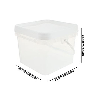 Cabilock Wit L Fresh Bucket Pail Freezer Jam for Handheld Ice Reusable Containers Keeping Homemade Pp Cream Dessert Food-grade Handle Refrigerator Holder Organizer Tank Tub Square with