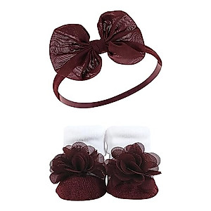 Hudson Baby Infant Girl Headband and Socks Giftset, Fall Leopard, One Size