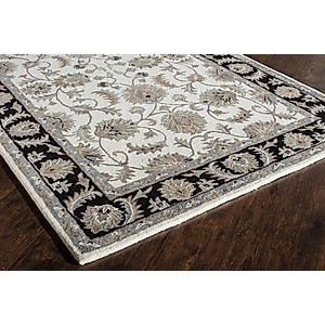 Rugs America NDY03 Area Rug, 8' x 10', Ivory Charcoal