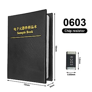 0603 SMD Resistor Kit, WEELON 4250pcs 0603 SMD chip Fixed Resistor Kit 170 Values 1 Ohm-10M Ohm 1% Resistors Assortment kit with Storage Book for DIY Projects, Respberry Pi Projects and Experiments