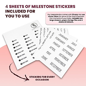 EightyNine Design Baby Keepsake Box, Baby Girl Memory Box for Keepsakes, including Paper Files and Stickers, perfect baby gift