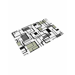 Sage Green Geometric Outdoor Rug for Patio/Deck/Porch, Non-Slip Large Area Rug 5 x 8 Ft, Black Gray Modern Abstract Art Indoor Outdoor Rugs Washable Area Rugs, Reversible Camping Rug Carpet Runner