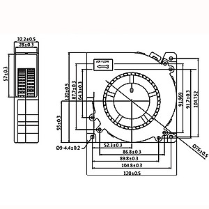 Wathai Brushless Cooling Blower Fan 120mm x 32mm 12V High Airflow DC Centrifugal Fan For Radiator