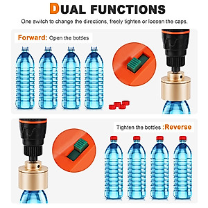 Saladulce Electric Bottle Capping Machine 60Kg/f Handheld Bottle Cap Sealer Bottle Screwing Sealing Machine for 10-50mm diameter Plastic Bottles 160W 110v