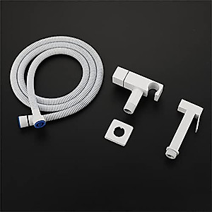 MINJING Bidet Faucet, White Handheld Toilet Spray, Sprayer Bathroom Attachment, Cloth Diaper Bidet Toilet Sprayer,B
