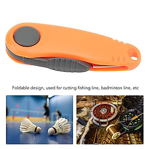 Mini Badminton Line Scissors, Folding Outdoor Fishing Line Cutter ABS Carbon Steel 2pcs for Camping (Orange)