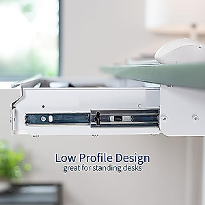 VIVO Extra Large 33 inch Under Desk Sliding Pull-out Drawer or Keyboard Tray for Office Desk, Oversized Storage for Sit Stand Workstation, Slim Organizer, White, DESK-DR33-W
