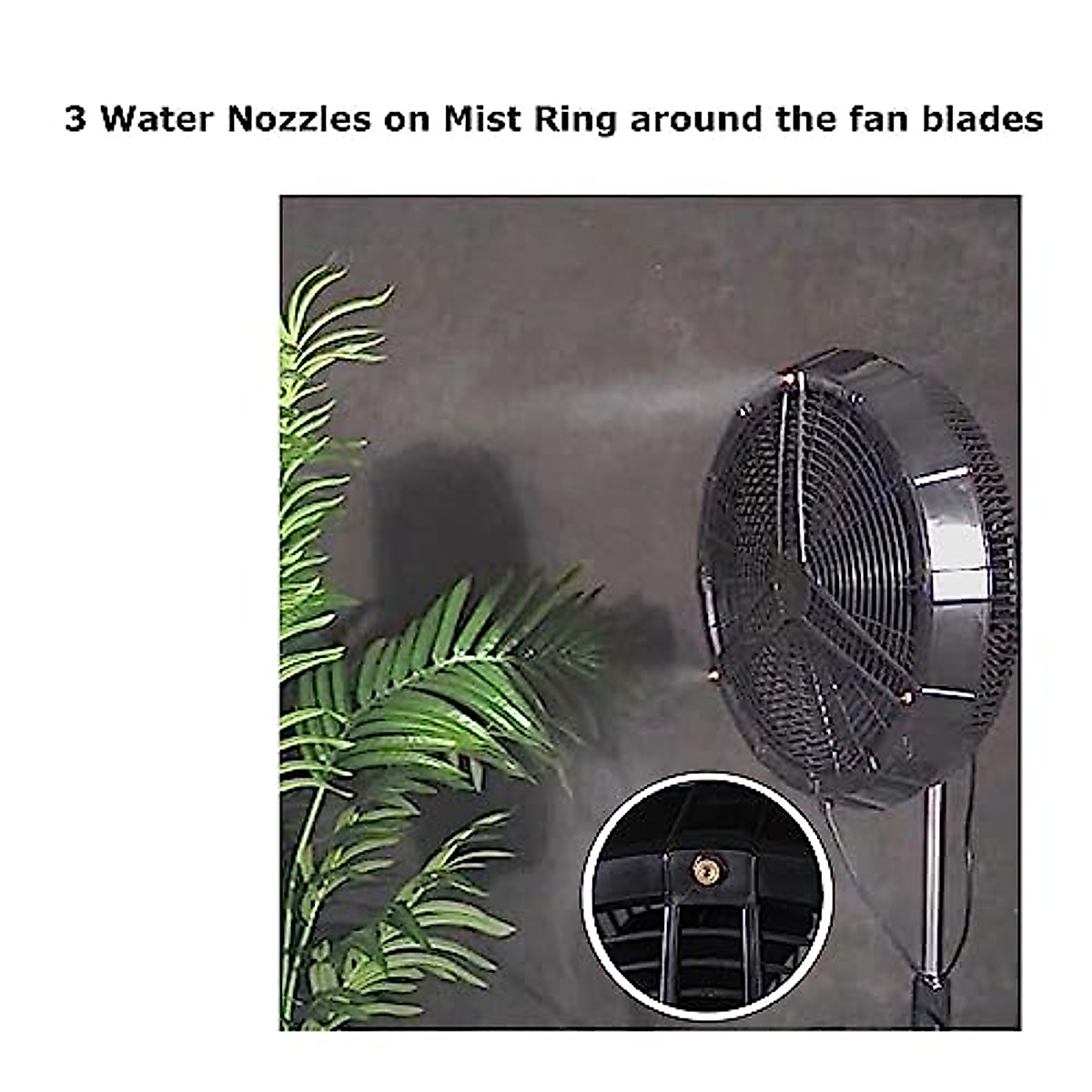 Optimus 18" Outdoor Oscillating Stand Misting Fan, Black