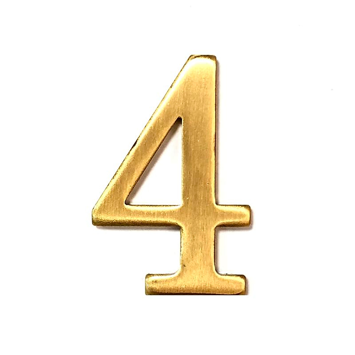1Pcs Mailbox Numbers 2 Inch Brass House Numbers for Outside,Self Adhesive 3D Address Numbers for House, Apartment, Office, Hotel Room, Mailbox Signs,Brass (No.4)