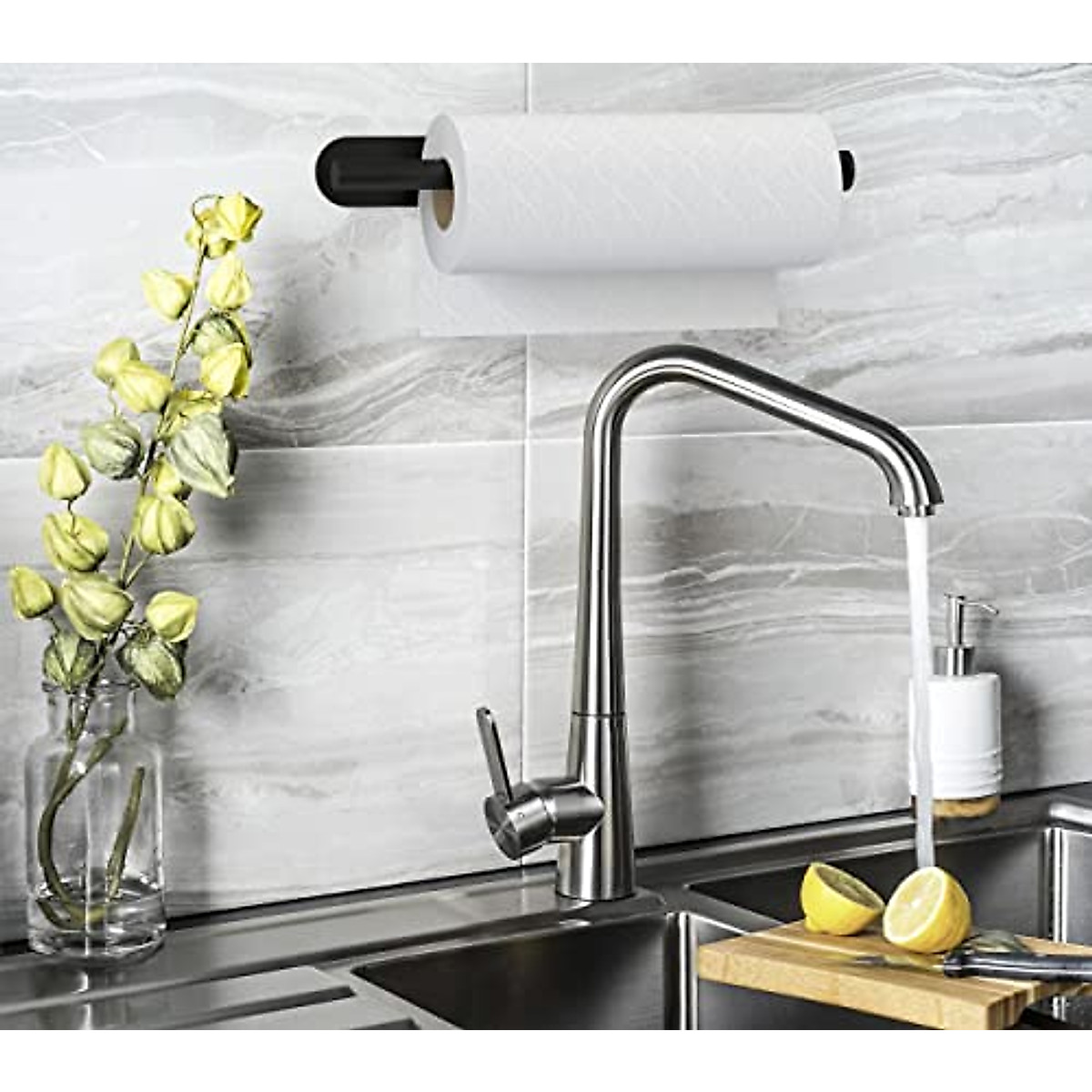 Paper Towel Holder, Paper Towel Rolls Holder, Kitchen Paper Towel Holder, with Expandable, extendable Rack - fits All Standard-Sized Paper Towel Rolls