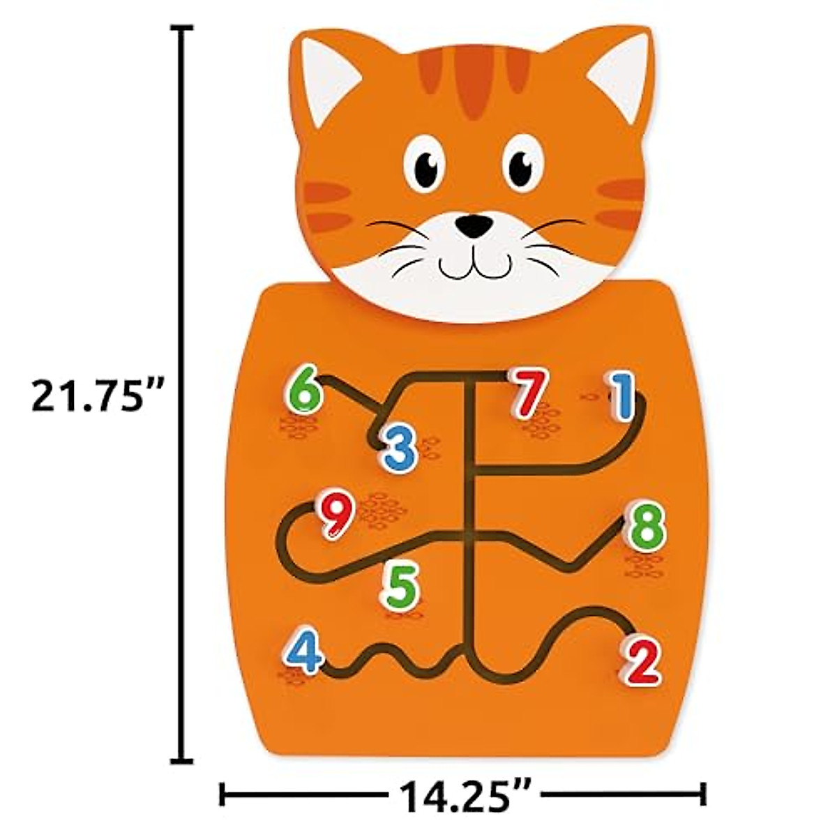 SPARK & WOW Cat Activity Wall Panel - Ages 18m+ - Montessori Sensory Wall Toy - Number Matching Activity - Busy Board - Toddler Room Décor