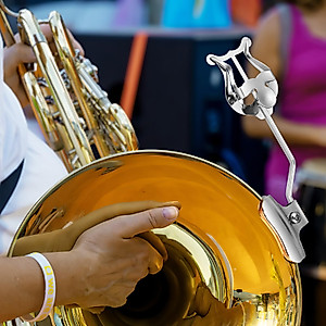 Trombone Lyre Sheet Music Holder Marching Lyre for Trombone, Metal Sheet Music Clip Clamp-On Holder, Wind Instrument Trumpet Sheet Music Stand