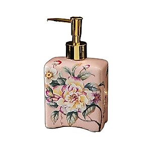 Soap Pump Dispenser Chinese Painted Soap Dispenser Ceramic Foam Soap Dispenser Creativity Flower Illustration Shampoo Bottle Home Bathroom Decoration Accessories Bottles Dispenser (Color : G-385ml-9.