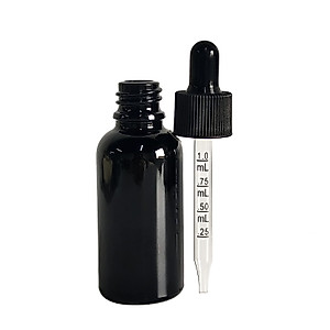 BEGIKET 1 oz Black Glass Dropper Bottle, 12 Pack 30ml Black Glass Bottles with Glass Eye Dropper, for Essential Oils, Aromatherapy Oil, Beard Oil, Perfume, Leak Proof Travel Bottles for Liquids