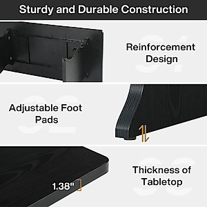 Tribesigns 63-Inch Large Executive Desk, Modern Computer Office Desk Workstation, Double PC Gaming Writing Table Home Office Desk with Sturdy Legs,Black