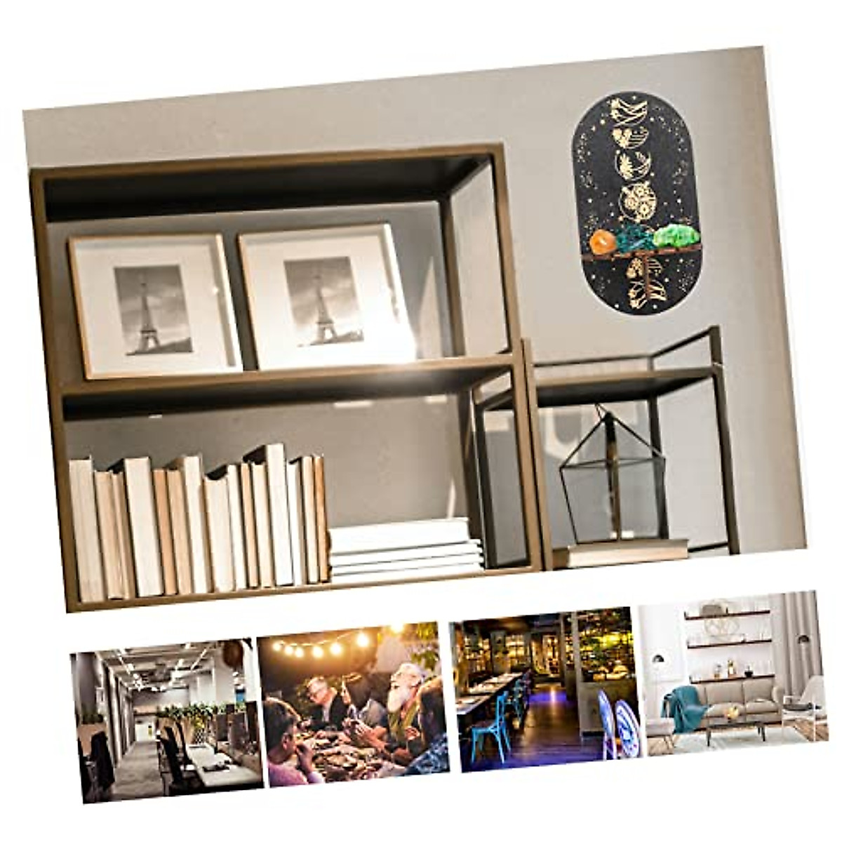 Amosfun 4 pcs Oil Supplies Bed Divination Wiccan Decorative Mount Room Decoration Phrase for Stone Crystals Stones Altar Phase Organizer Gems Wall Delicate Rustic Living Shelf Shelves