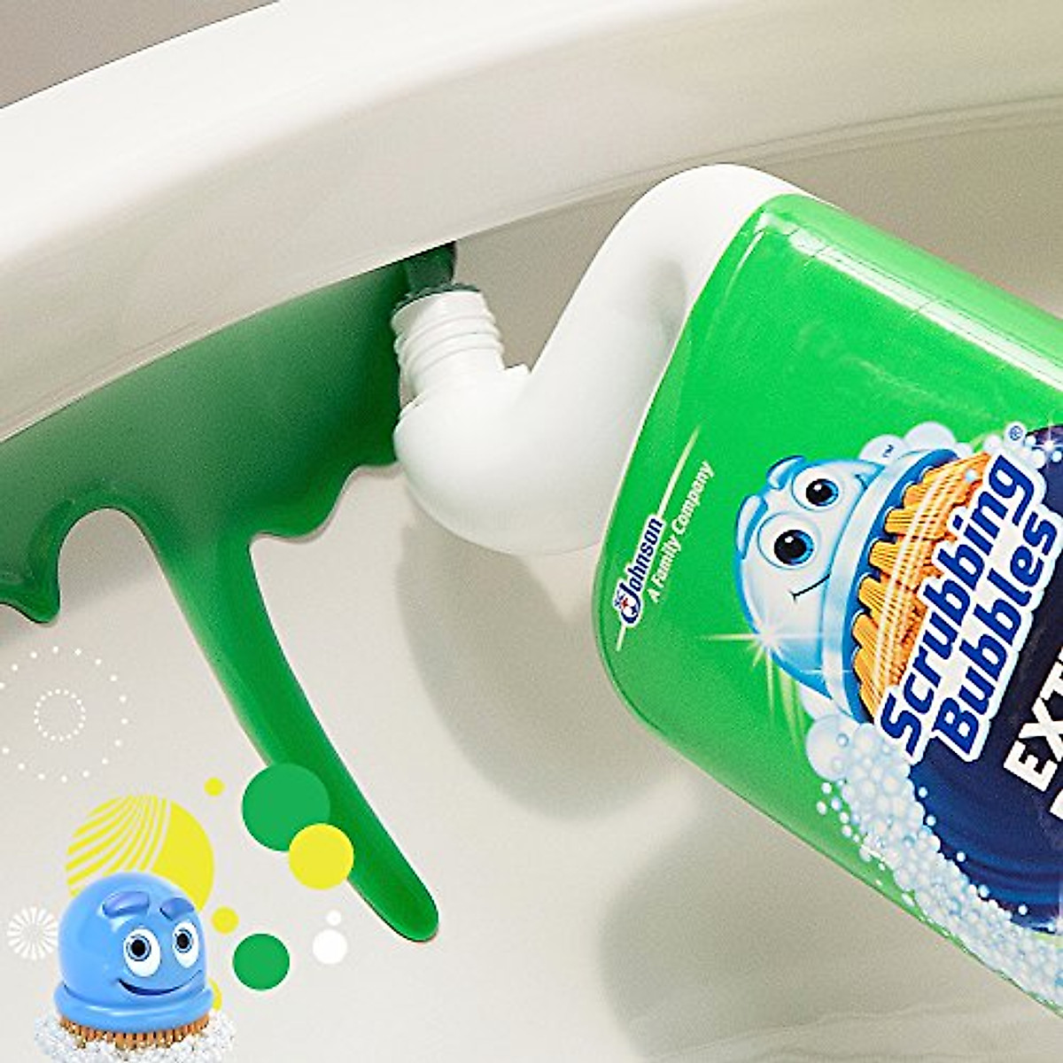 Scrubbing Bubbles Toilet Cleaner Gel and Power Stain Destroyer, Cleans Limescale, Rust & Hard Water Stains, Rainshower Scent, 24 oz
