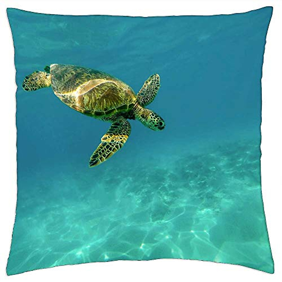 LESGAULEST Throw Pillow Cover (16x16 inch) - Carapace Marine Turtle Ocean Sea Sea Turtle