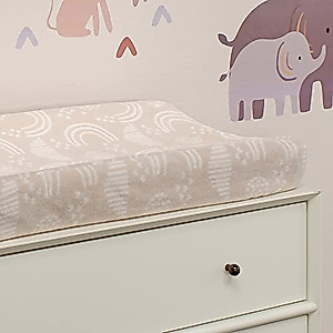 Lambs & Ivy Baby Noah Rainbow Soft Baby Changing Pad Cover - Taupe