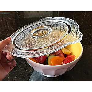 Cuchina Safe Vented Microwave Glass Lid and Bowl Cover; Perfect Lid for Bowls, Mugs, and Pots (8 inch - 1-Piece Set)