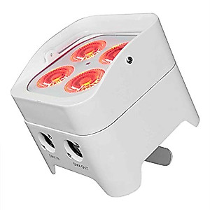 4) Rockville Best PAR 50 White Rechargeable Par Lights Wireless DMX+RGBWA+UV+Bag