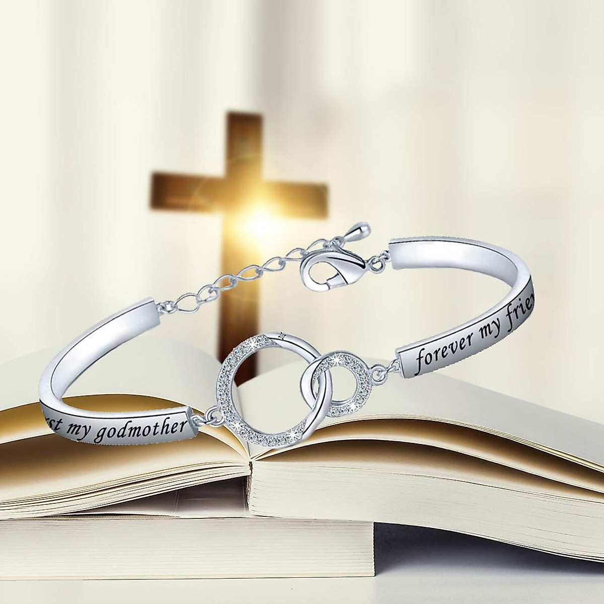 Zuo Bao Christian Jewelry Religious Gifts First My Godmother Forever My Friendship Bracelet Godmother Gift from Goddaughter Godson Godchild (First my godmother bracelet)